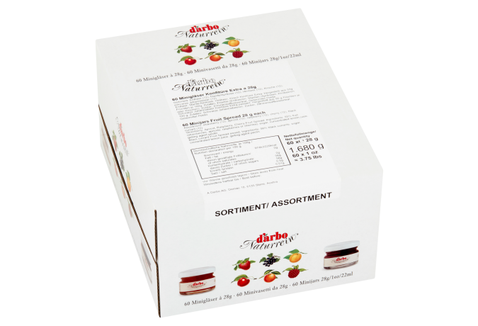 Jam mini jar mix box 60x28g | Van Oordt The Portion Company