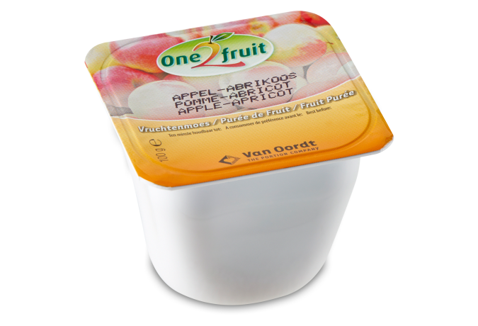 Fruit Purée Apple Apricot Cup 100g | Van Oordt The Portion Company